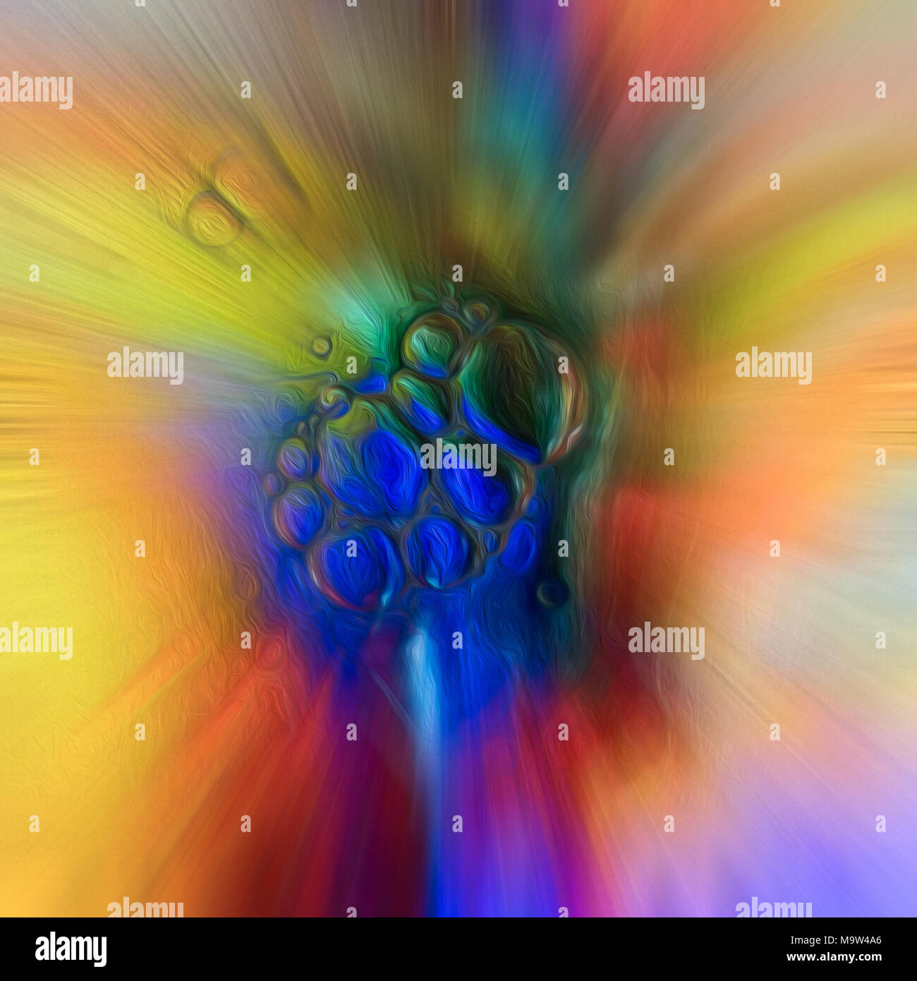 Psychedelic colours bubbles over coloured glass Stock Photo - Alamy