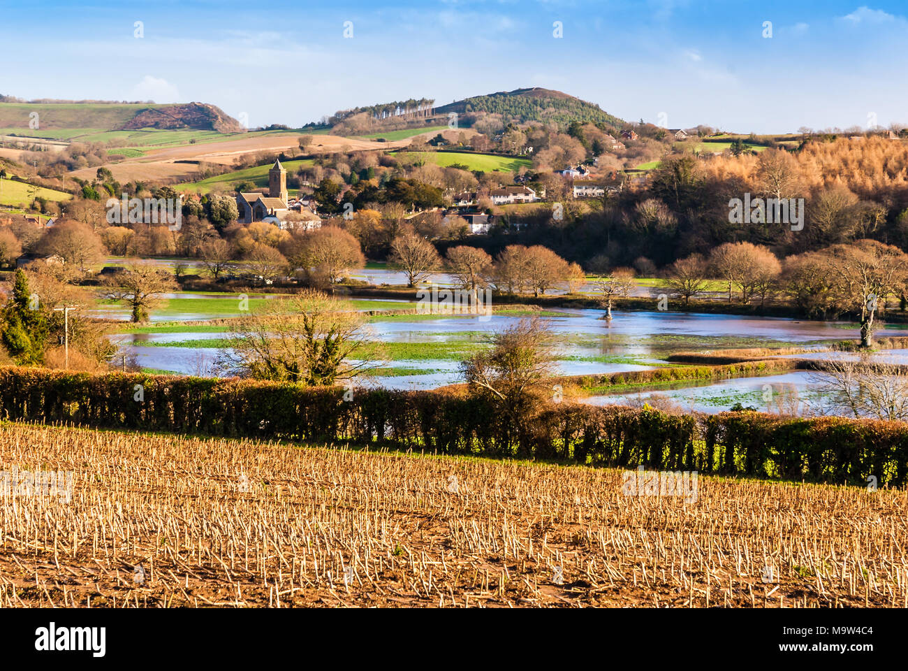 The village of Otterton is just above the level of flooding in the ...