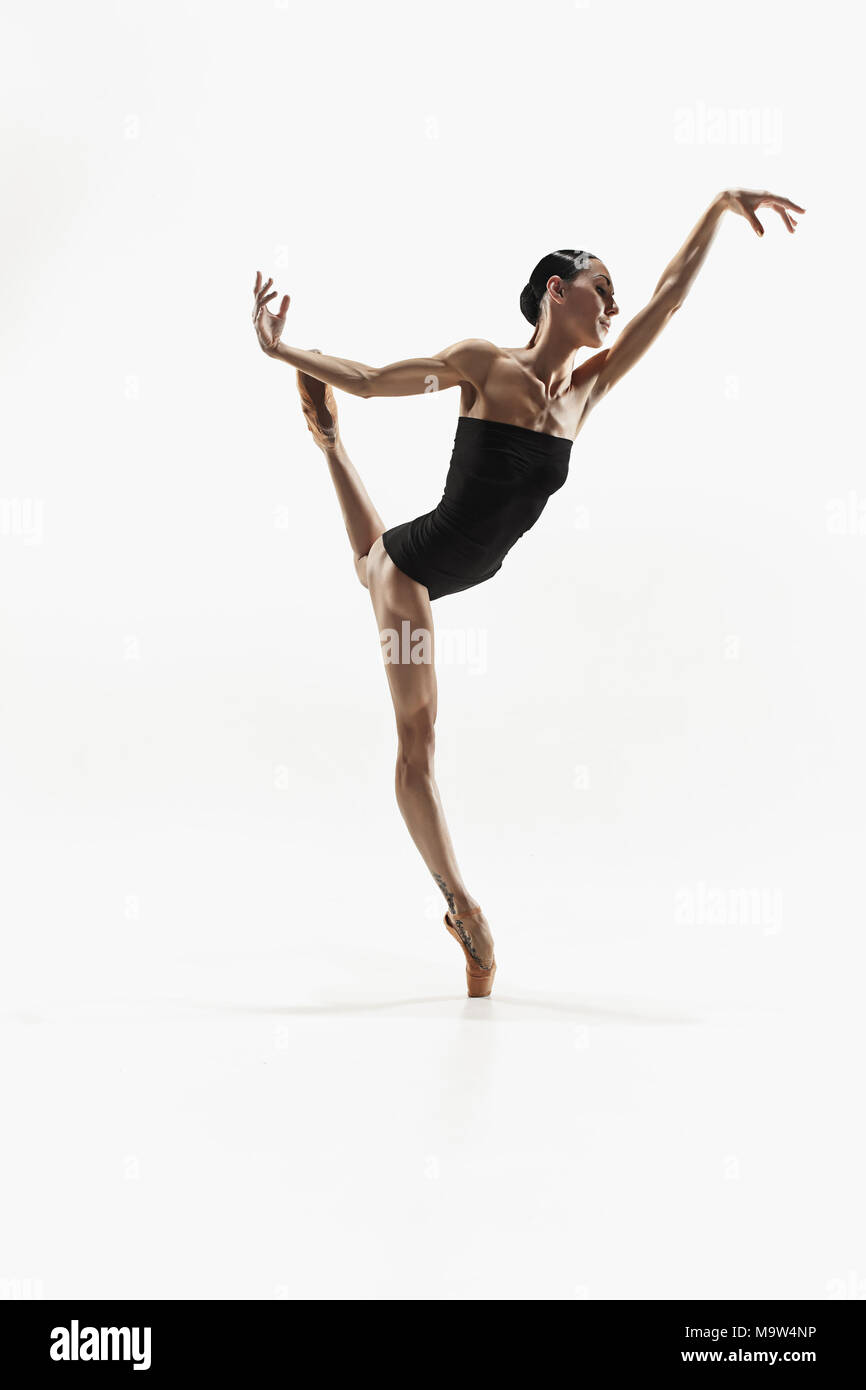 Aerobics fitness woman exercising isolated in full body Stock Photo - Alamy