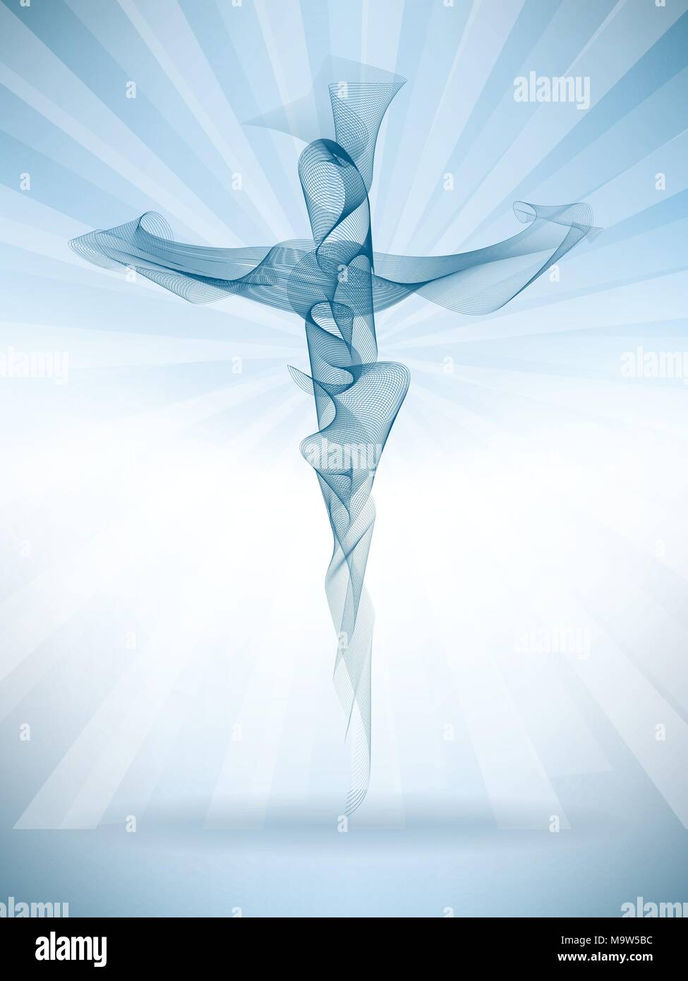 Vector abstract christian cross with bright rays. Blend effect vectors ...