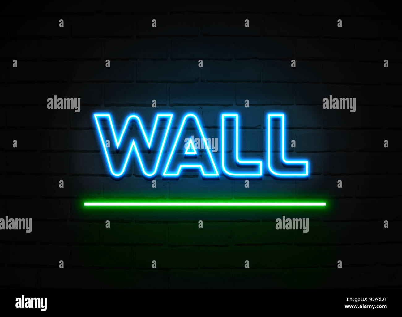 Neon lights brick wall hi-res stock photography and images - Alamy
