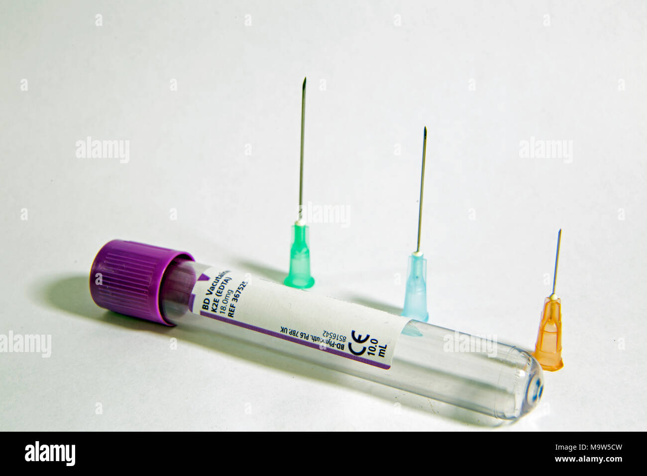 Branded medical sample collection tube with a range of hypodermic ...