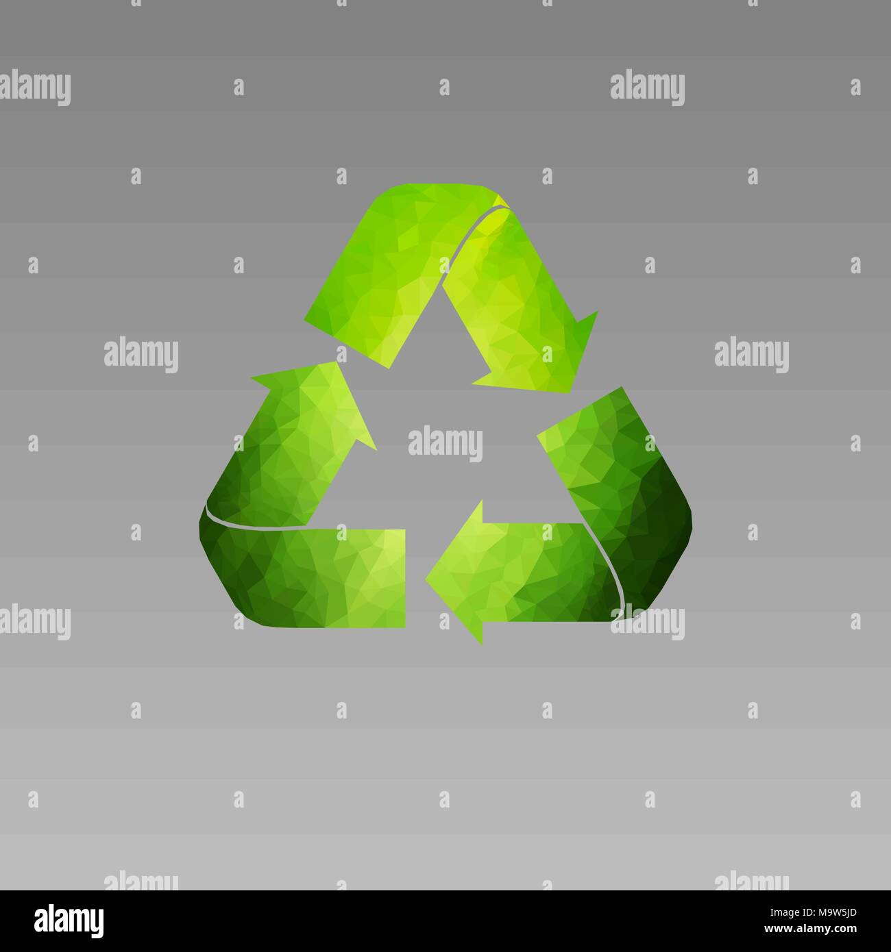 Recycle green low poly logo on gray gradient background Stock Vector ...