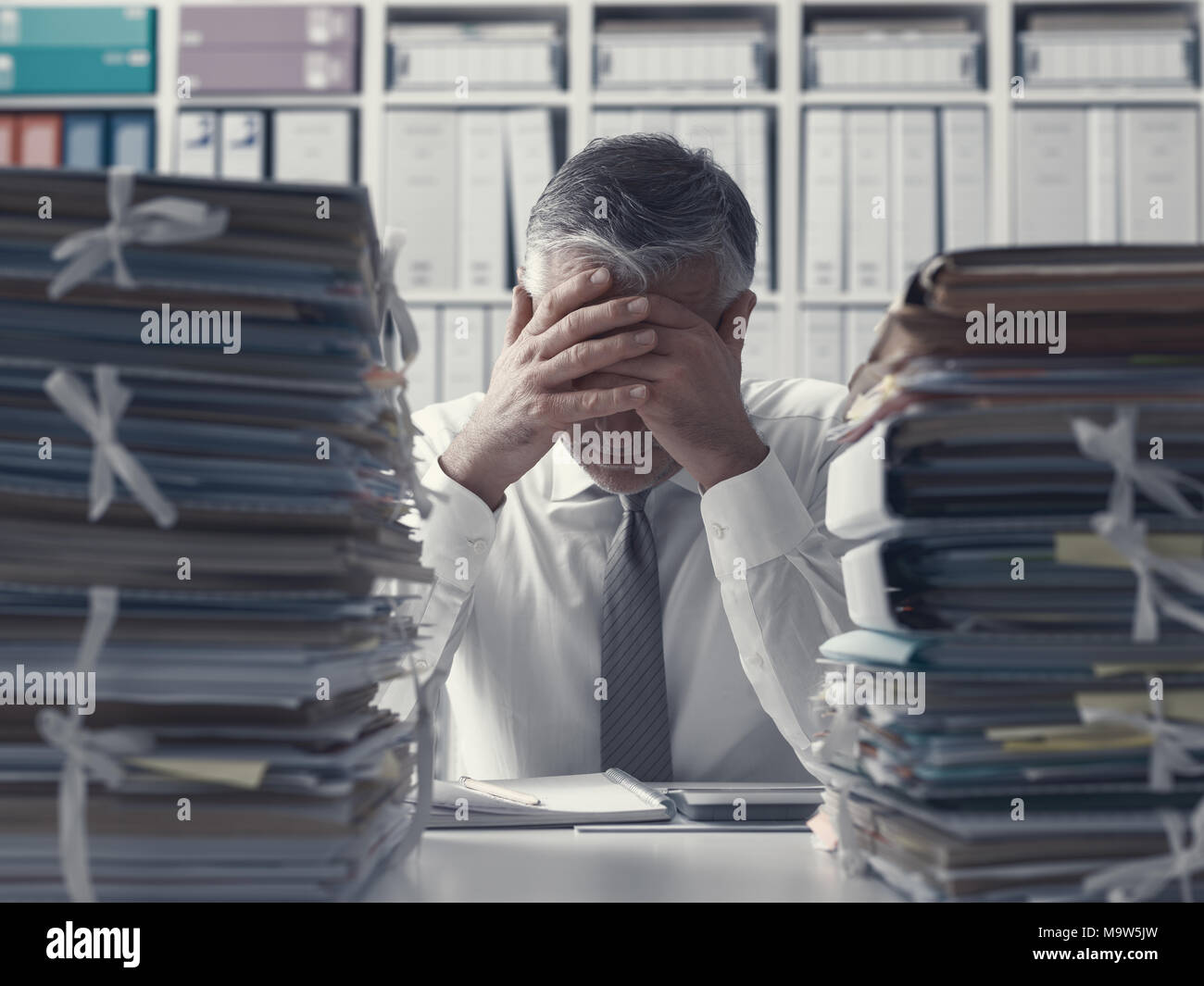 Desk papers stacks hi-res stock photography and images - Alamy
