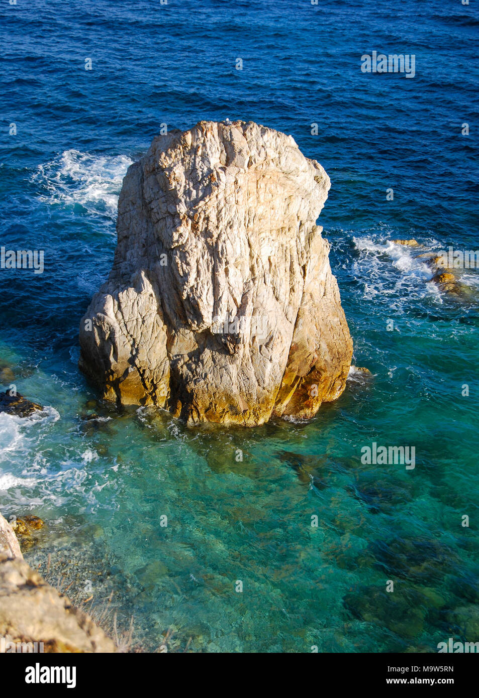 Panorama with reef on Sansone beach - Elba island - Italy Stock Photo ...