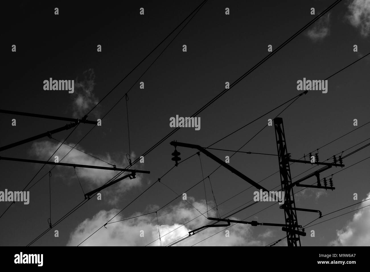 Train power lines Stock Photo - Alamy