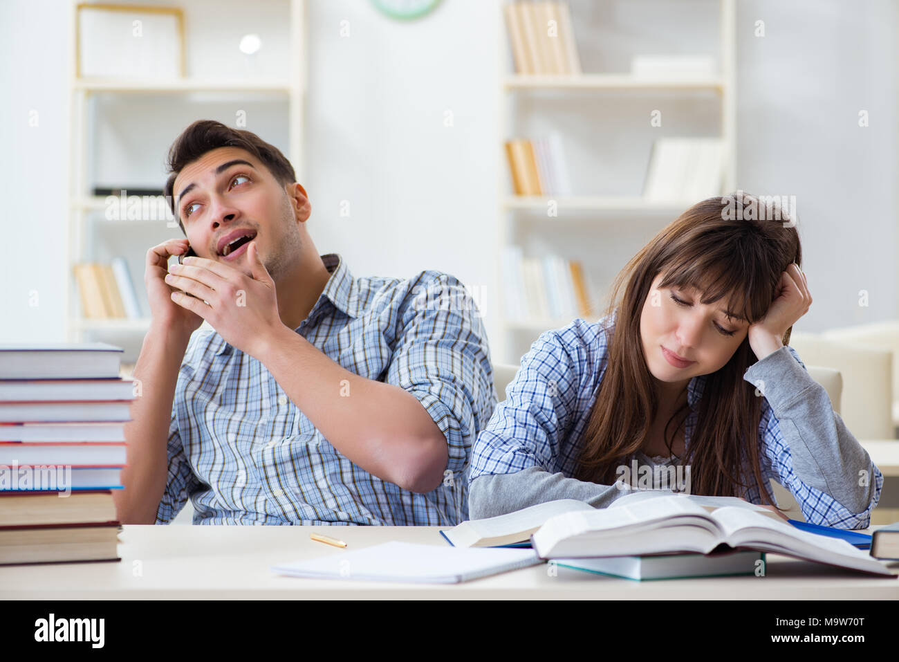 Students sitting and studying in classroom college Stock Photo - Alamy