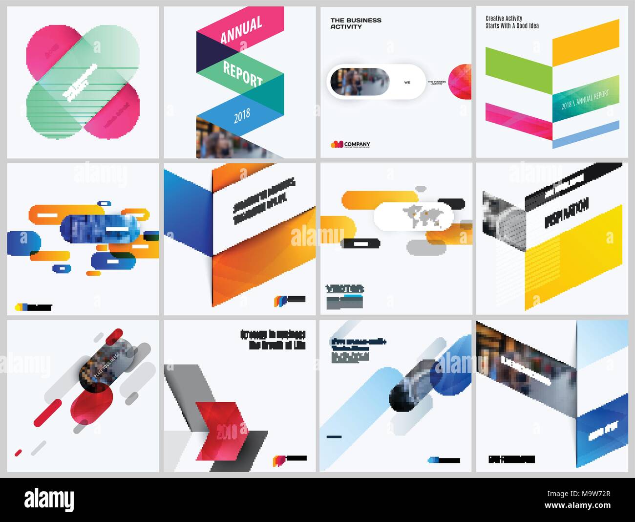 Set of abstract vector design for graphic template. Creative modern ...