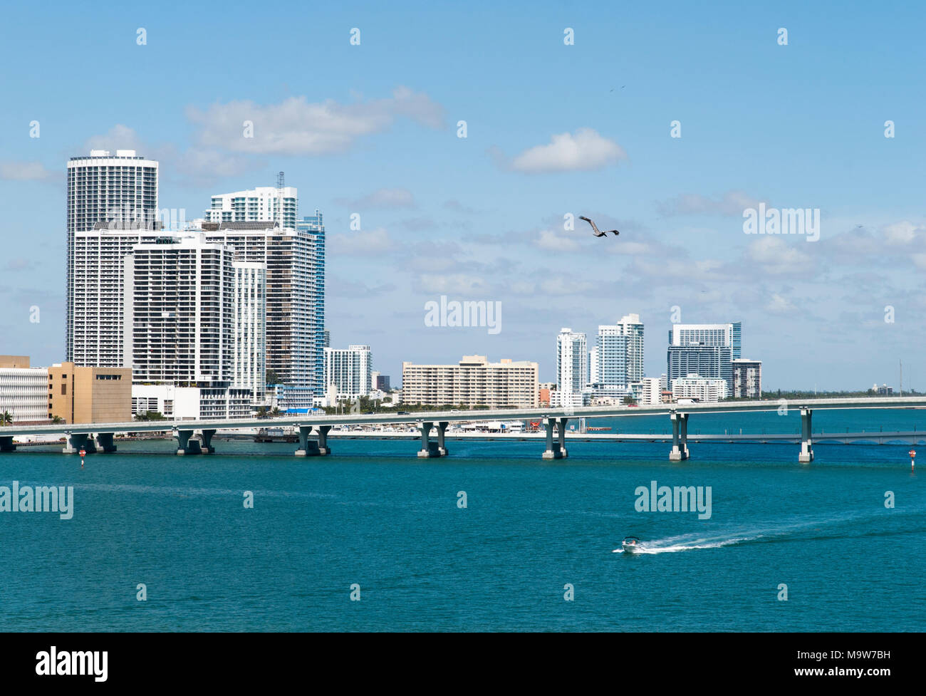 The bridge that connects Miami downtown and Miami Beach (Florida Stock ...