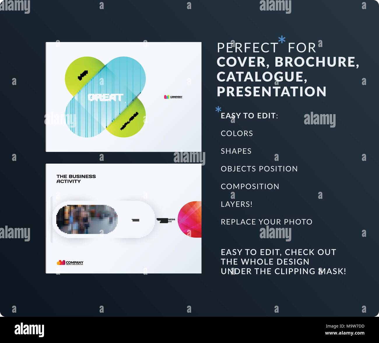 Presentation. Abstract vector set of modern horizontal templates with ...