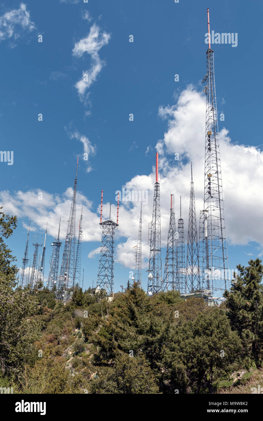 Antenna towers on Mount Wilson, CA Stock Photo - Alamy