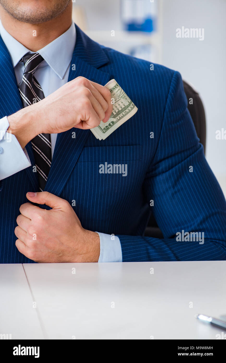 Businessman receiving his salary and bonus Stock Photo - Alamy
