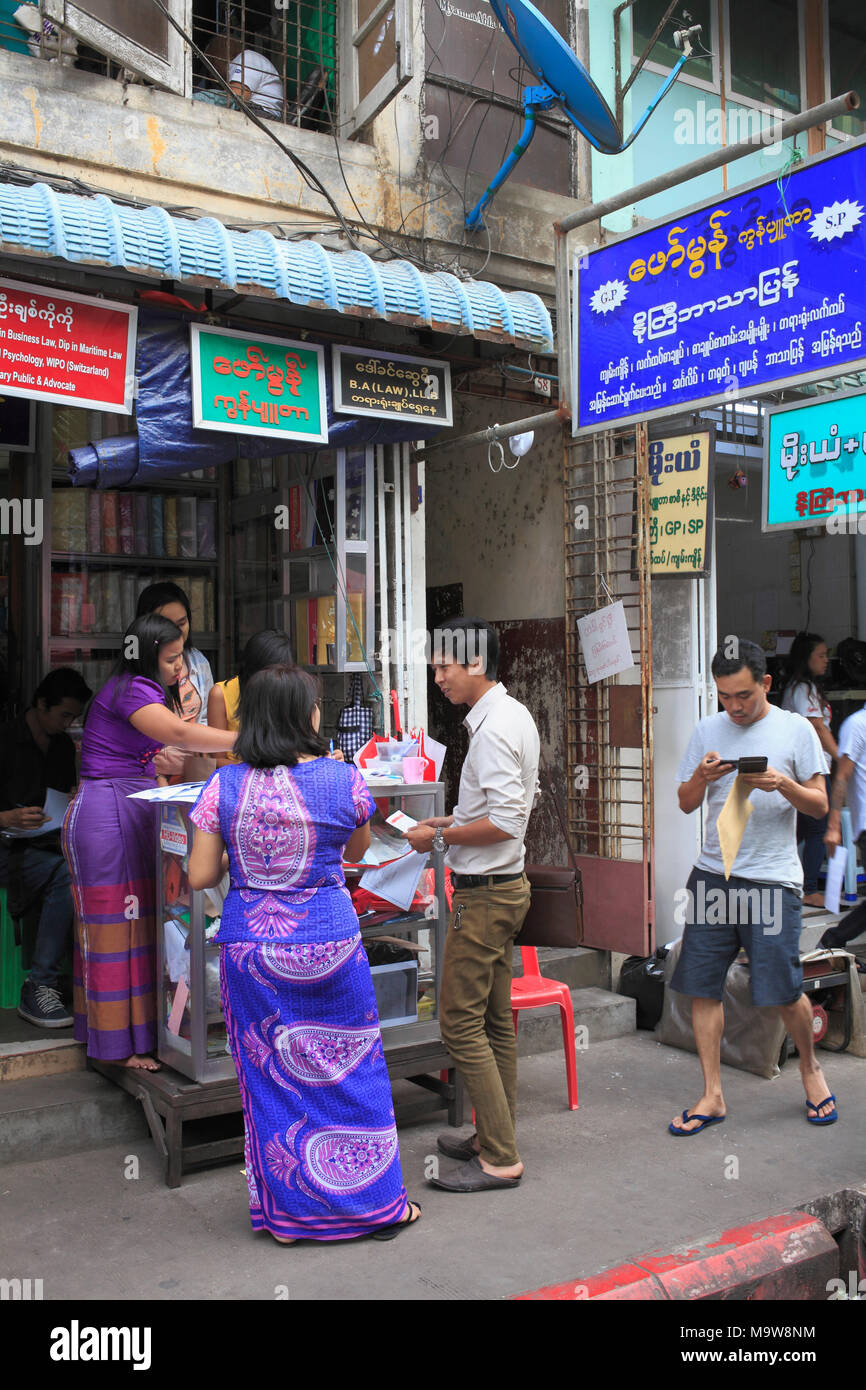 Myanmar, Yangon, street scene, shops, people Stock Photo - Alamy