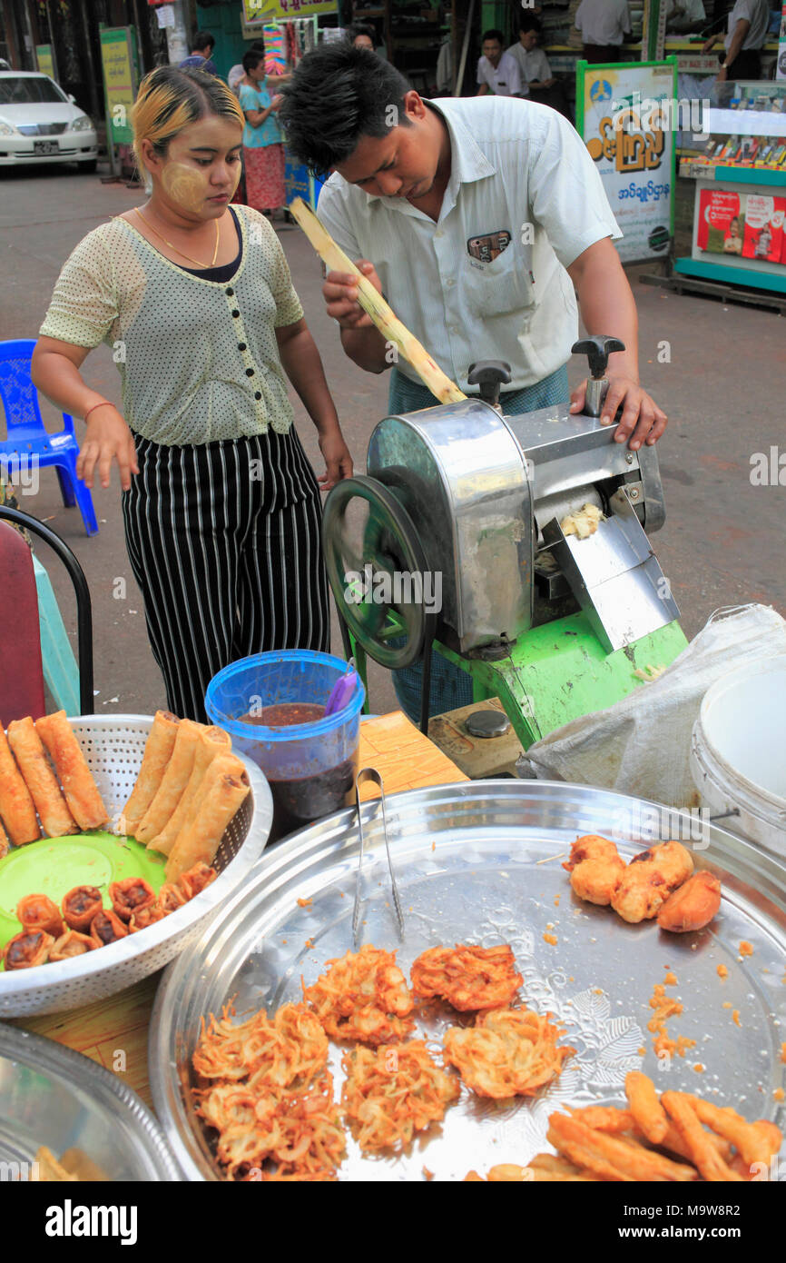 Myanmar, Yangon, street food, people Stock Photo - Alamy