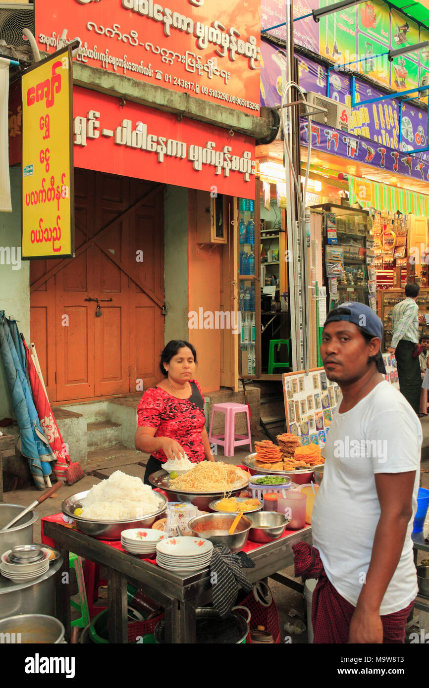 Myanmar, Yangon, street food, people, street scene Stock Photo - Alamy