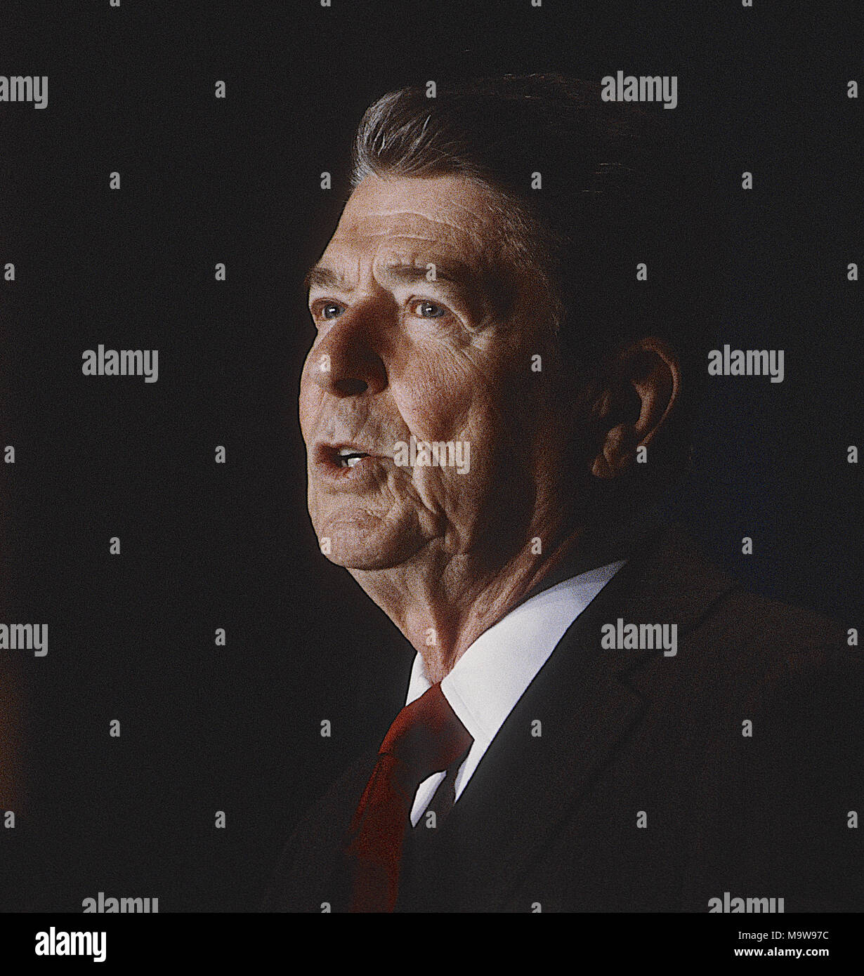 Washington DC., USA, March 3-1-1984 President Ronald Reagan delivers ...