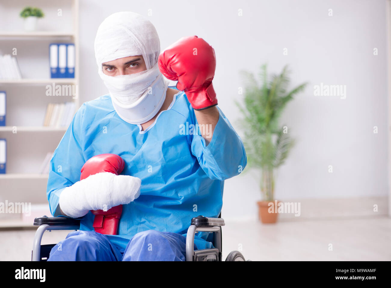 Injured boxer recovering in hospital Stock Photo - Alamy