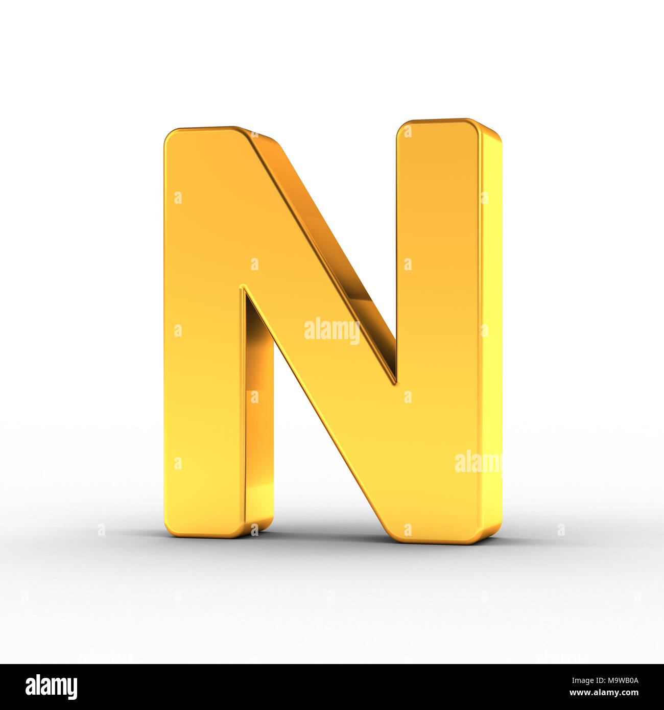 The Letter N In Gold