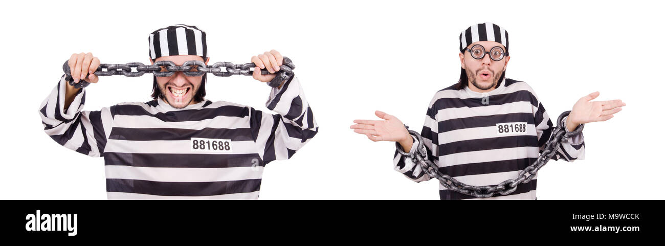 Prison inmate isolated on the white background Stock Photo - Alamy