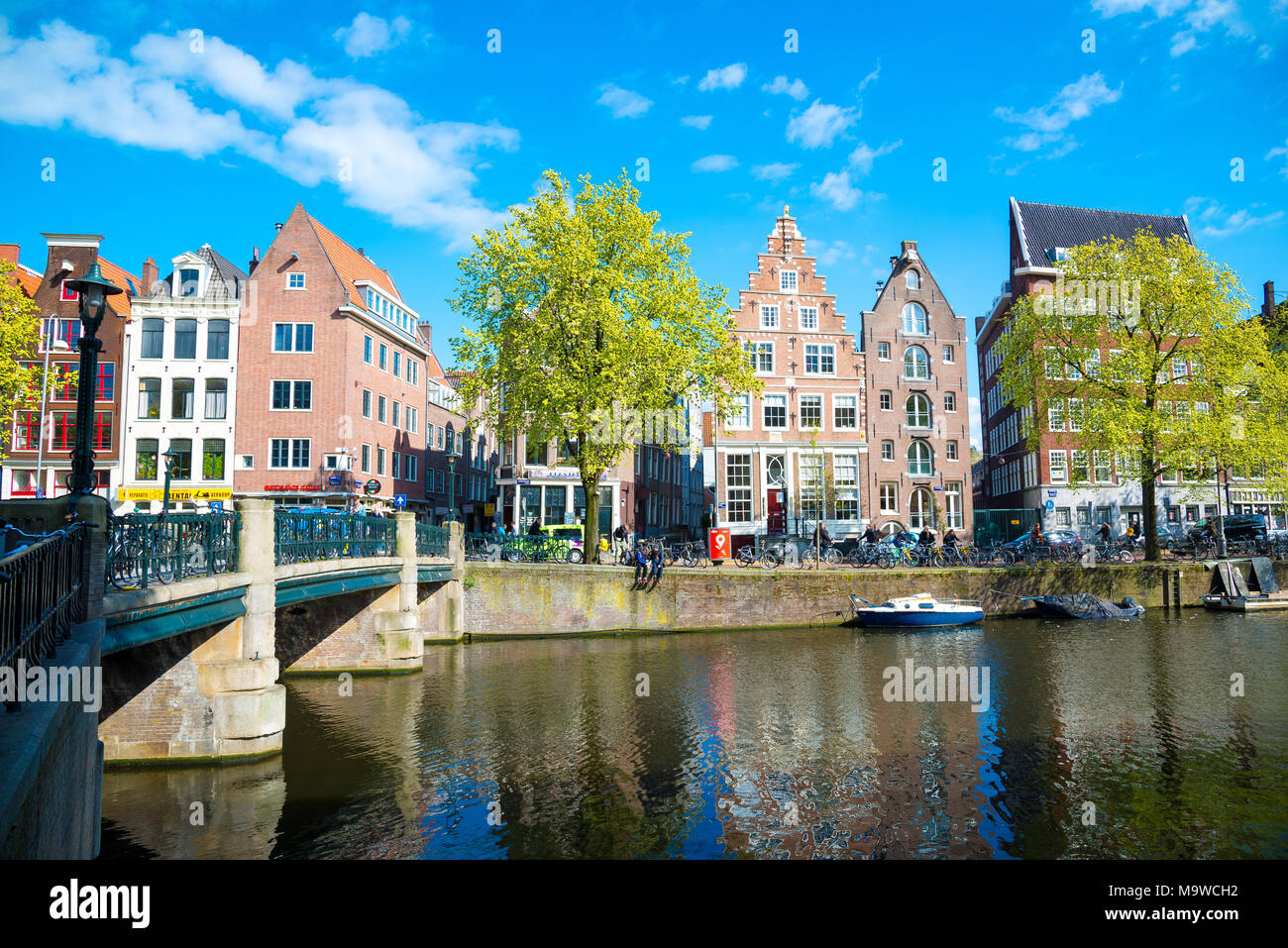 Amsterdam, Netherlands - April 19, 2017: The most famous canals and ...