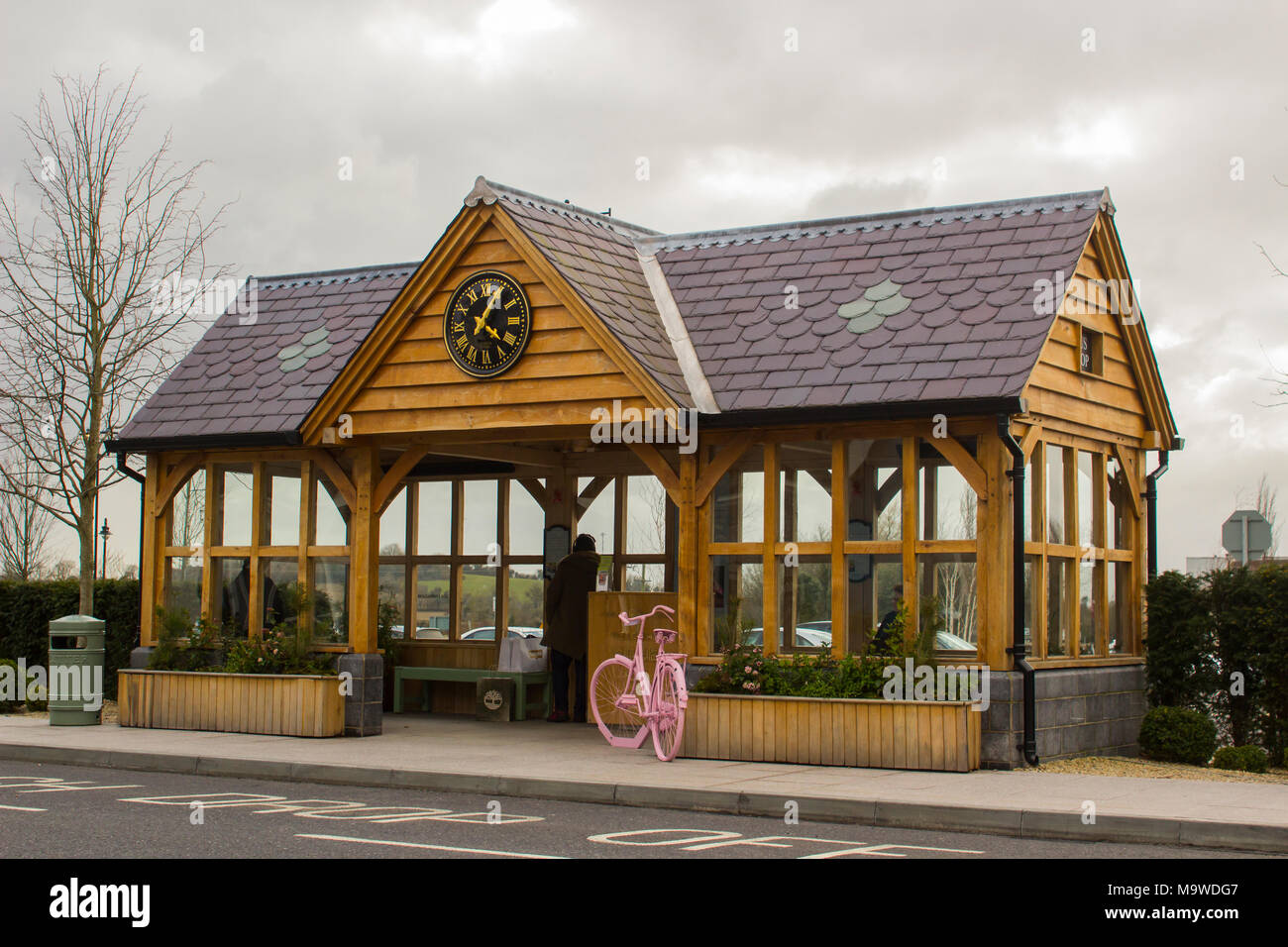 The pick up and drop off point for the free transport service at the ...