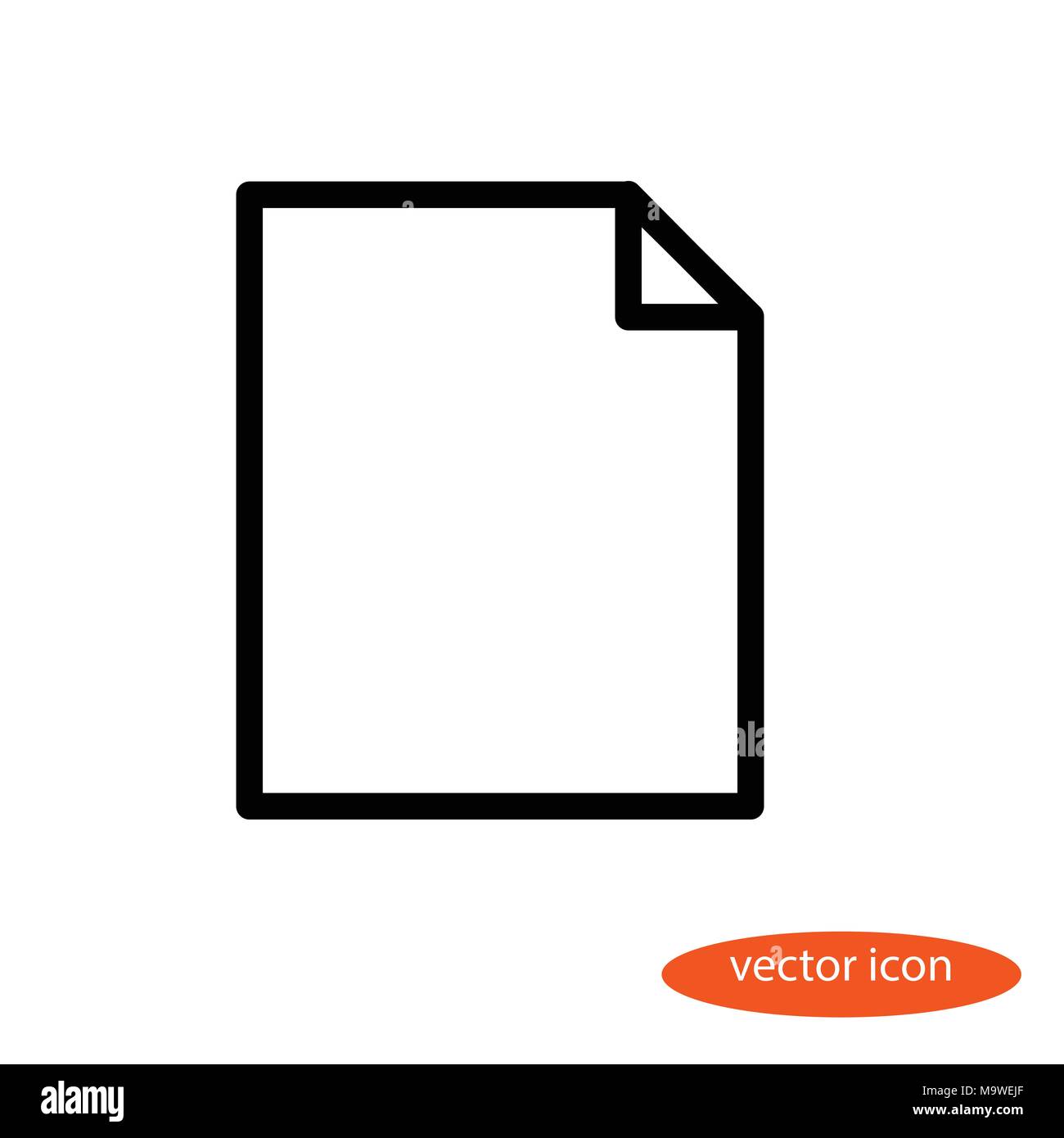 Vector linear image of a blank sheet of paper, a flat line icon Stock ...