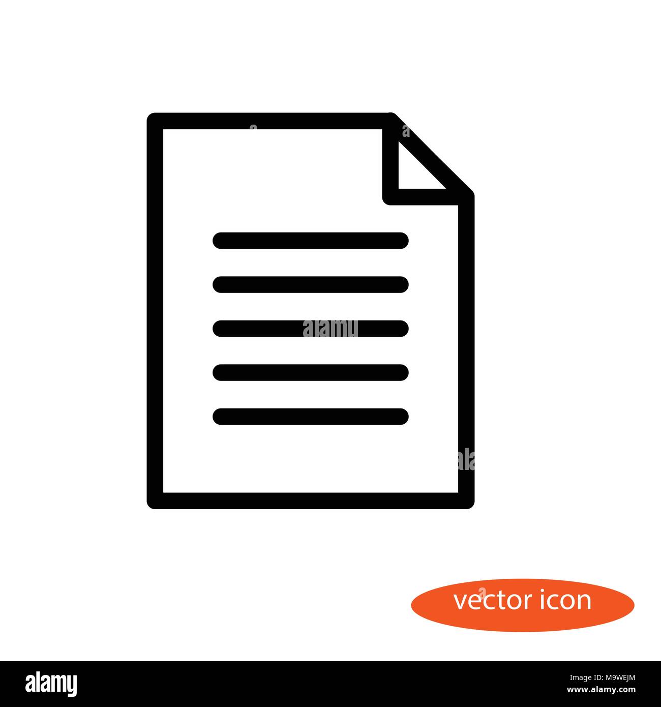 Vector linear image of a sheet of paper with five lines, a flat line ...