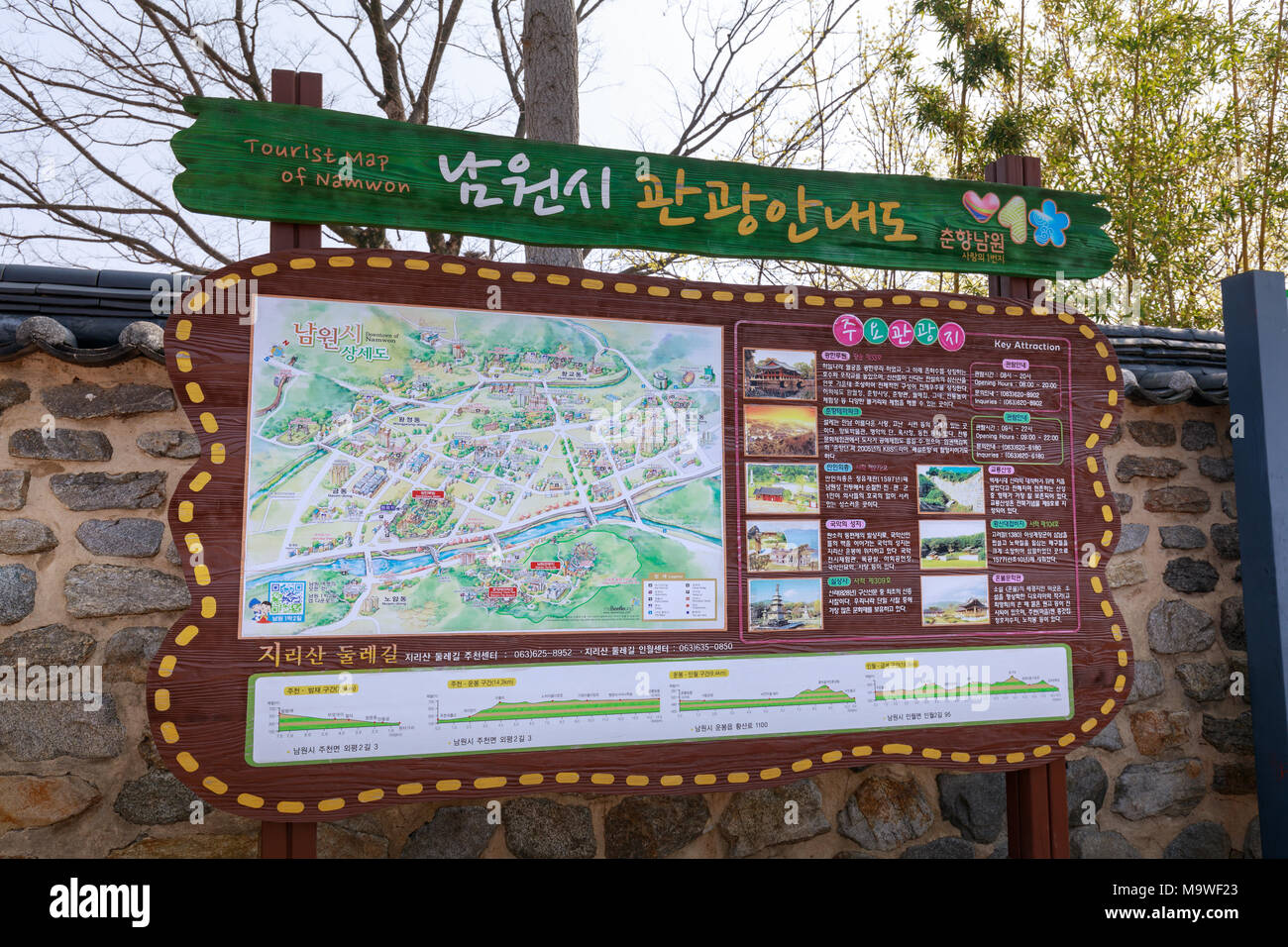 Namwon, South Korea - March 25, 2018 : Tour signboard of Traditional ...