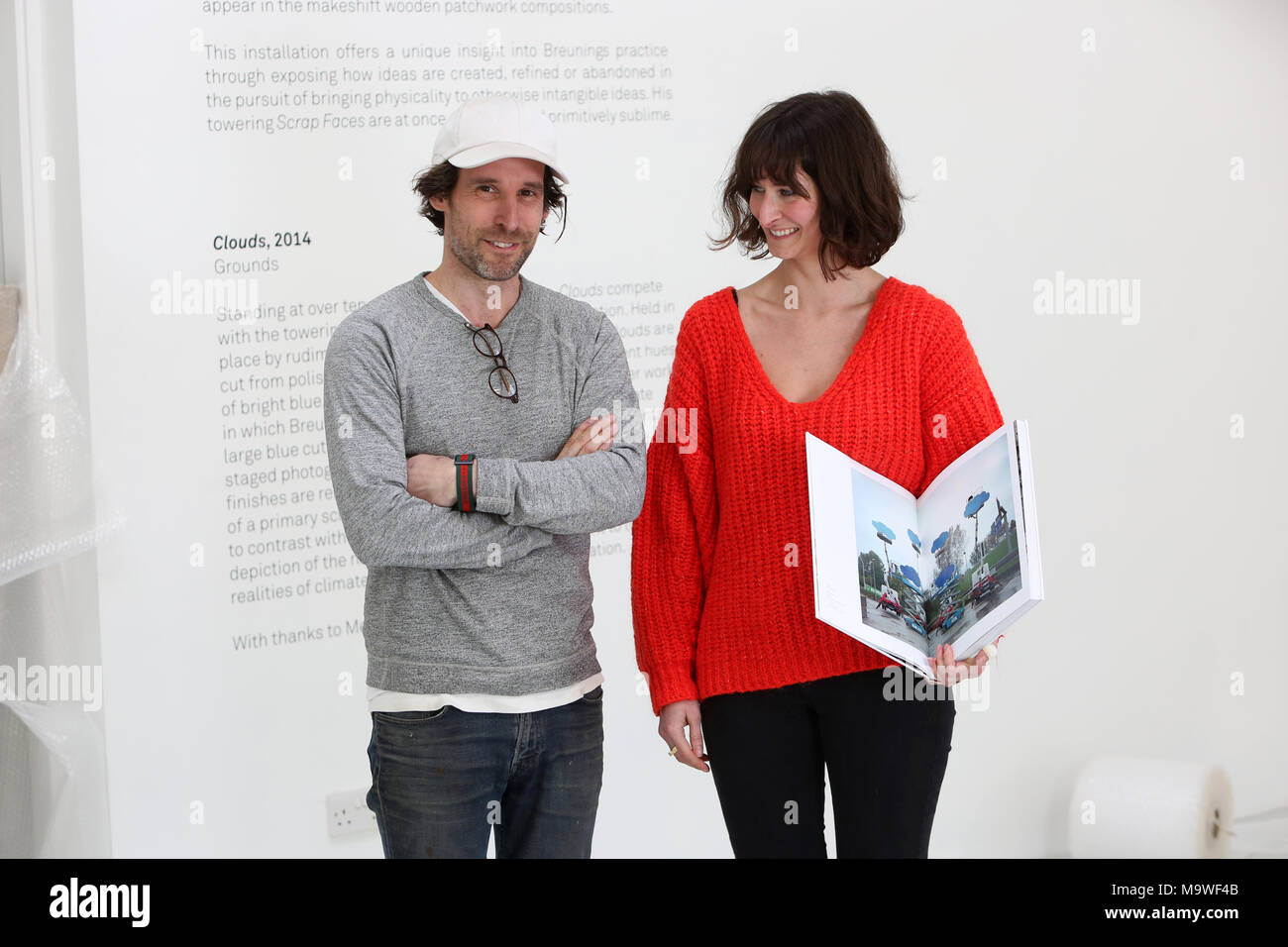 Artist Olaf Breuning pictured installing his work at the CASS Sculpture ...
