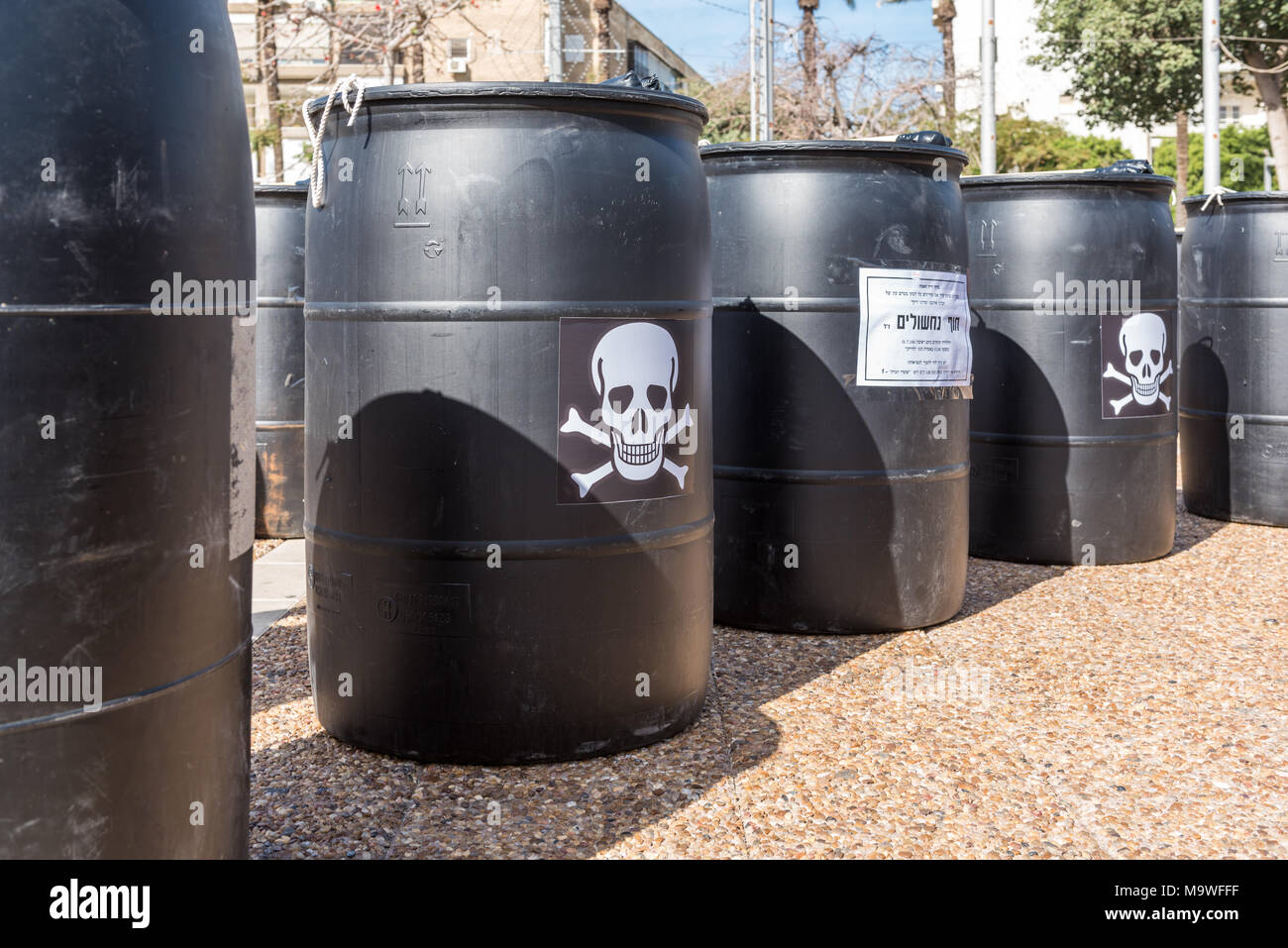 Israel, Tel Aviv-Yafo - 23 March 2018: Demonstration on Kikar Rabin ...