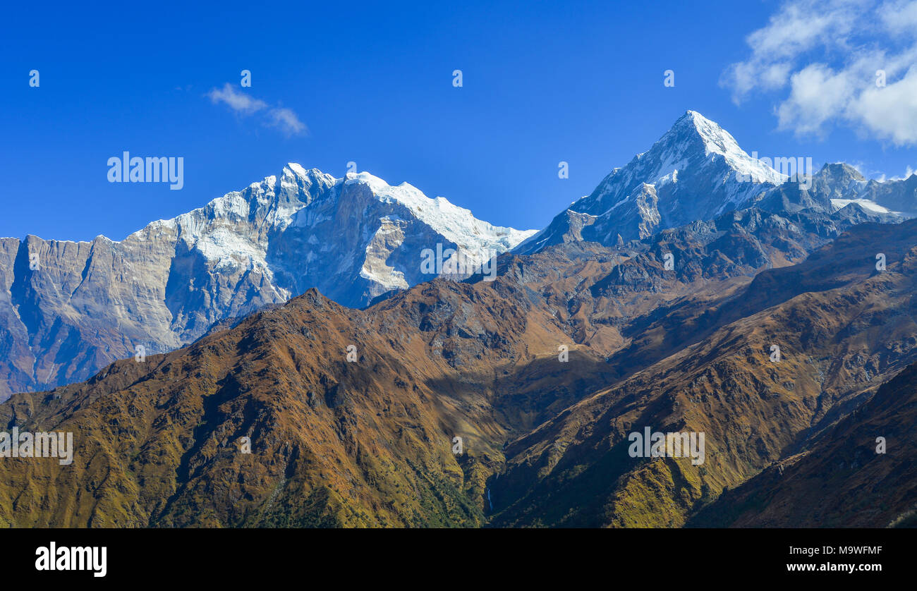 Annapurna Range of Nepal. Annapurna is a massif in the Himalayas in ...
