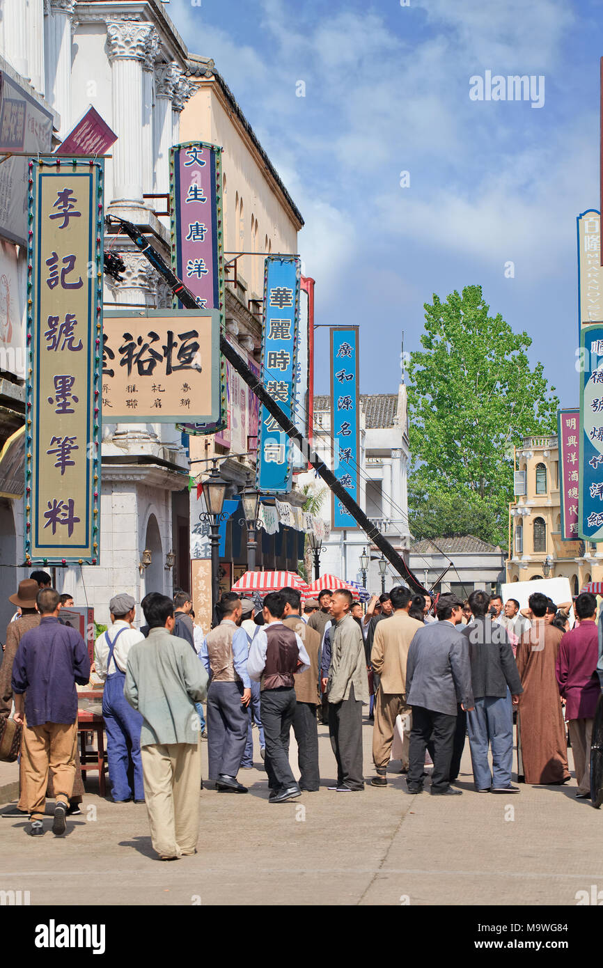 HENGDIAN-CHINA-APRIL 14, 2014. Film set with extras at Hengdian World ...