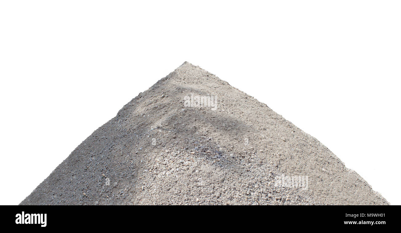 pile of ballast ground isolated on white background Stock Photo - Alamy