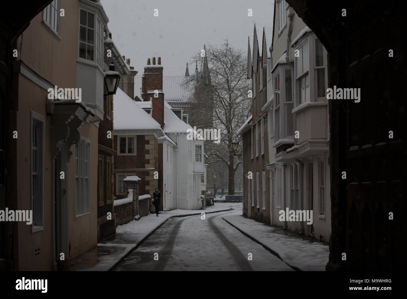 Salisbury cathedral snow hi-res stock photography and images - Alamy