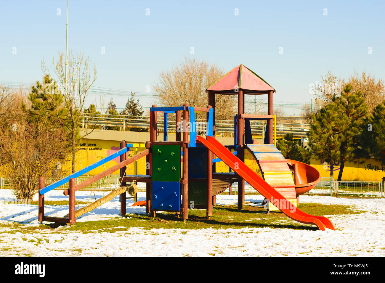 Empty childrens playground hi-res stock photography and images - Alamy