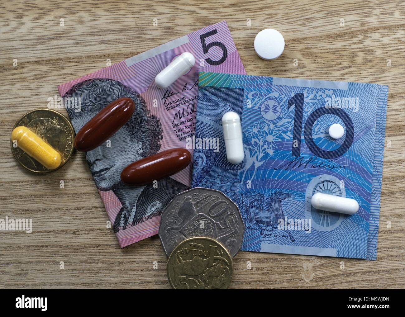 Concept of hospital expenses or medical insurance. Cash money and ...