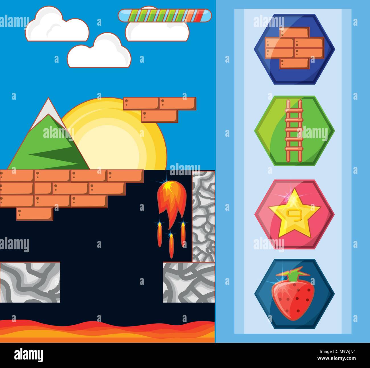 video game scene interface vector illustration design Stock Vector ...