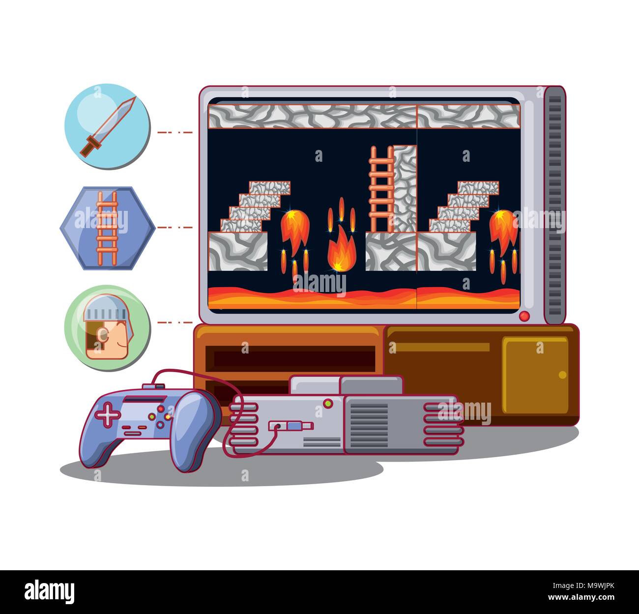 video game scene interface vector illustration design Stock Vector ...