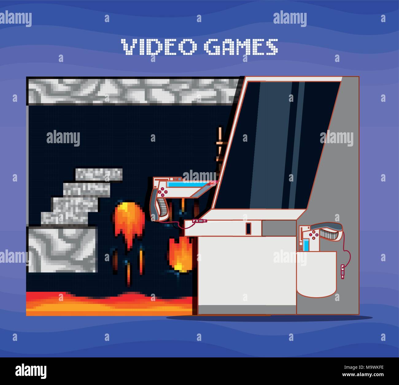 Animation pixel art cartoon gun hi-res stock photography and images - Alamy