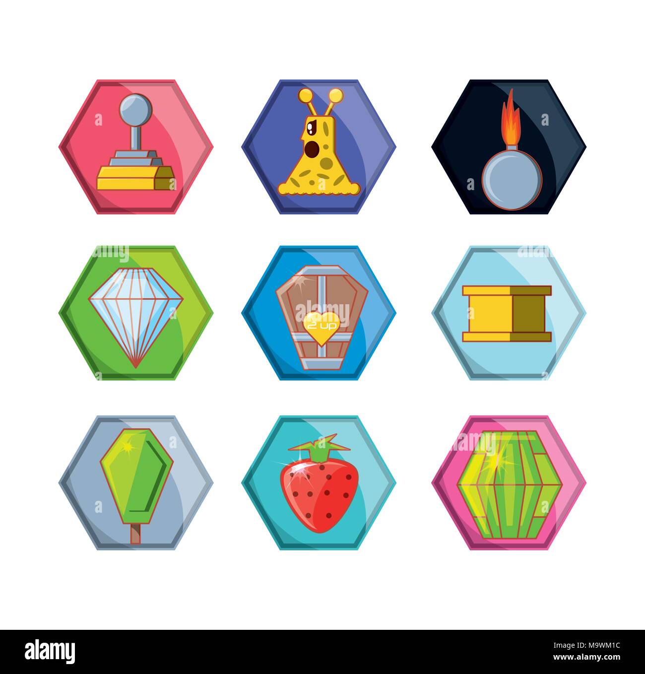 video game scene set icons vector illustration design Stock Vector ...