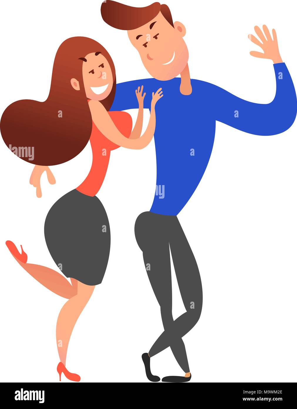 Couple in love. Man and woman embracing each other affectionately. The woman is flirting with a ...