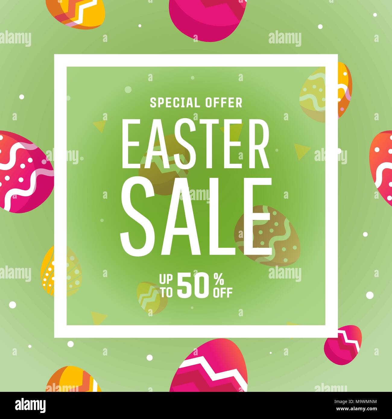Easter sale banner background template with modern colorful ggs Stock ...