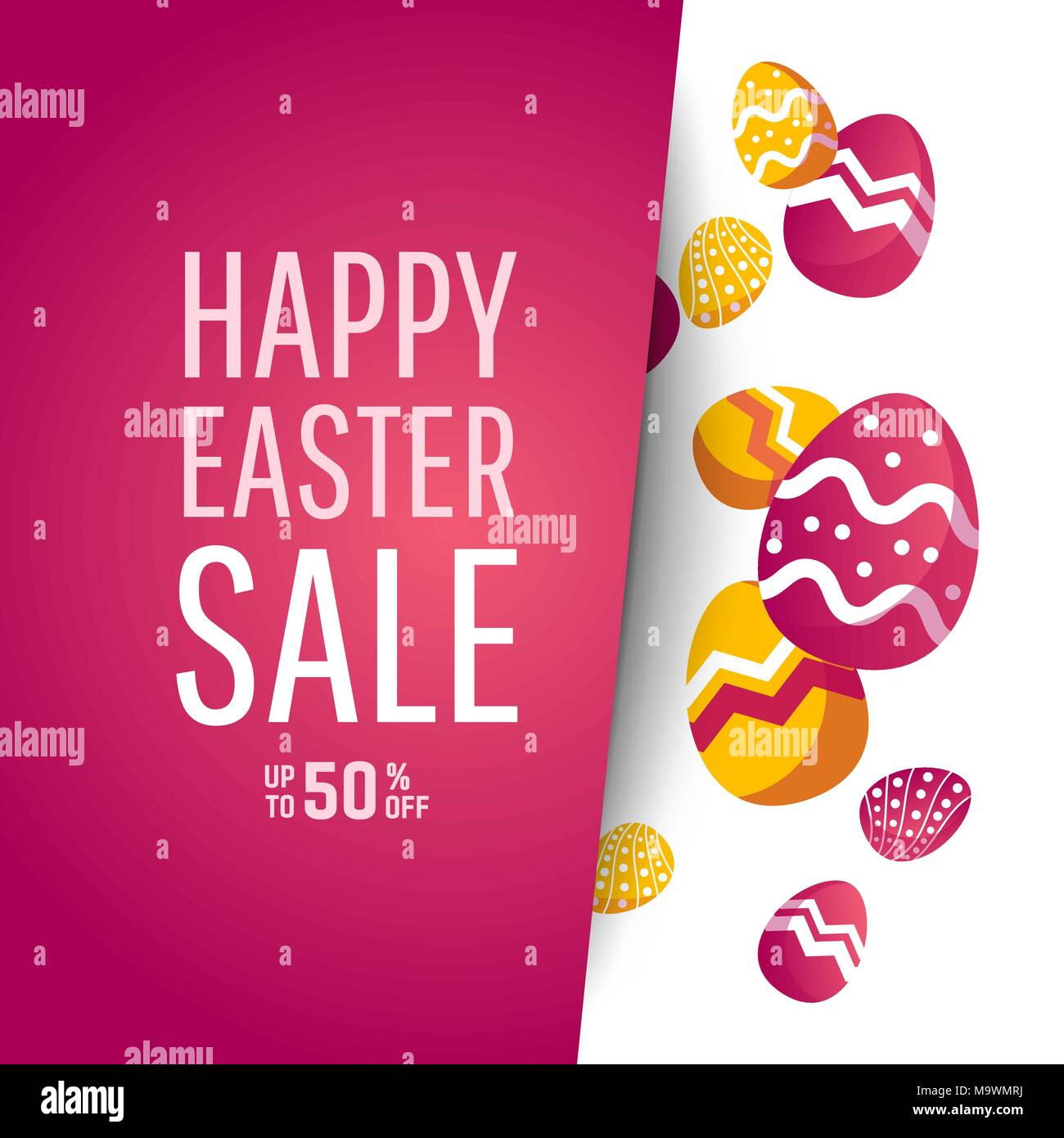 Easter sale banner background template with modern colorful spring ...