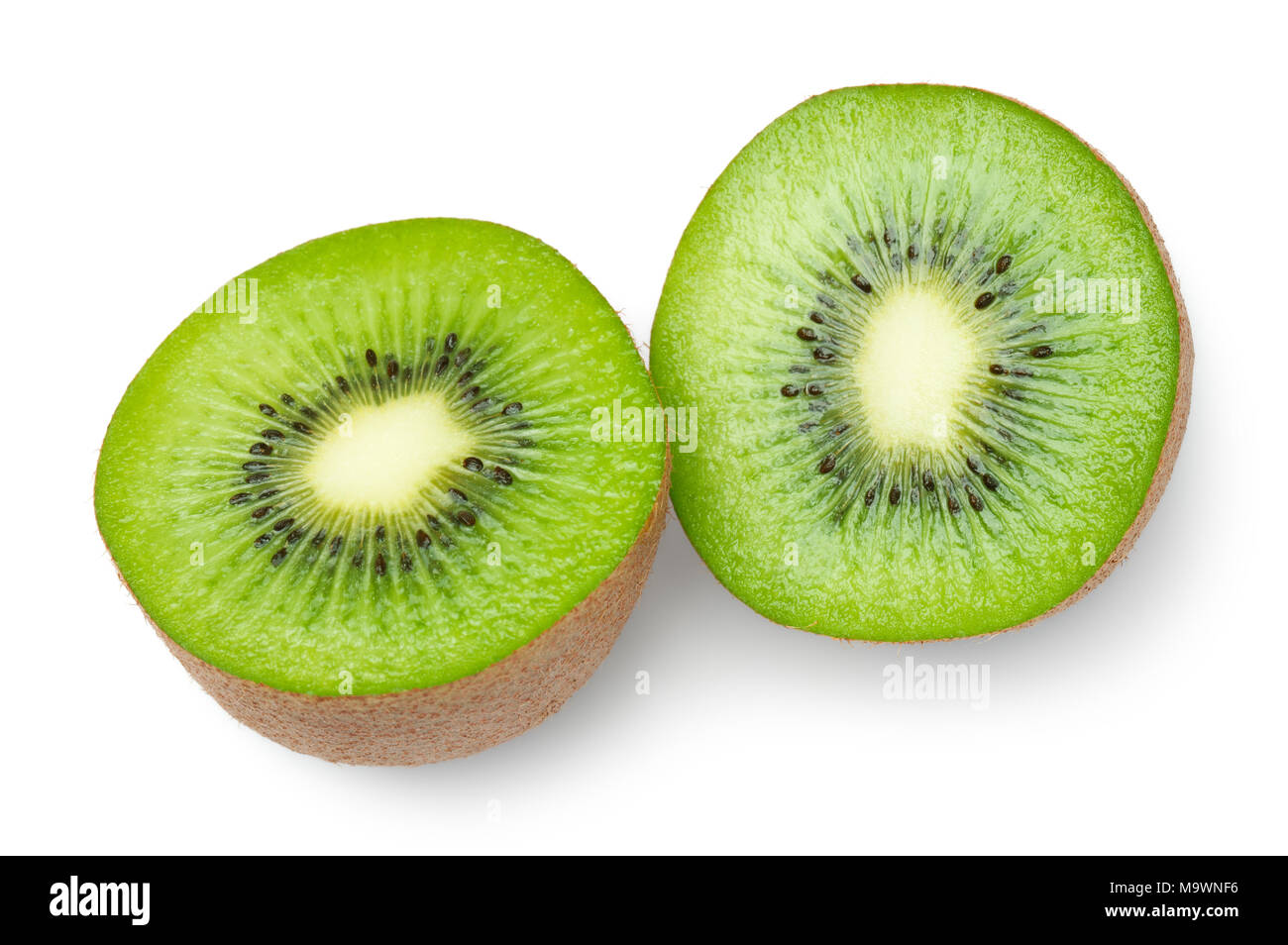 Kiwi fruit isolated on white background. Top view Stock Photo - Alamy