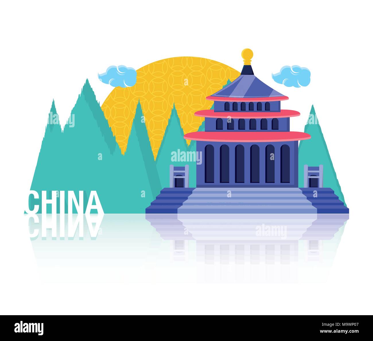 chinese culture architecture icons vector illustration design Stock ...