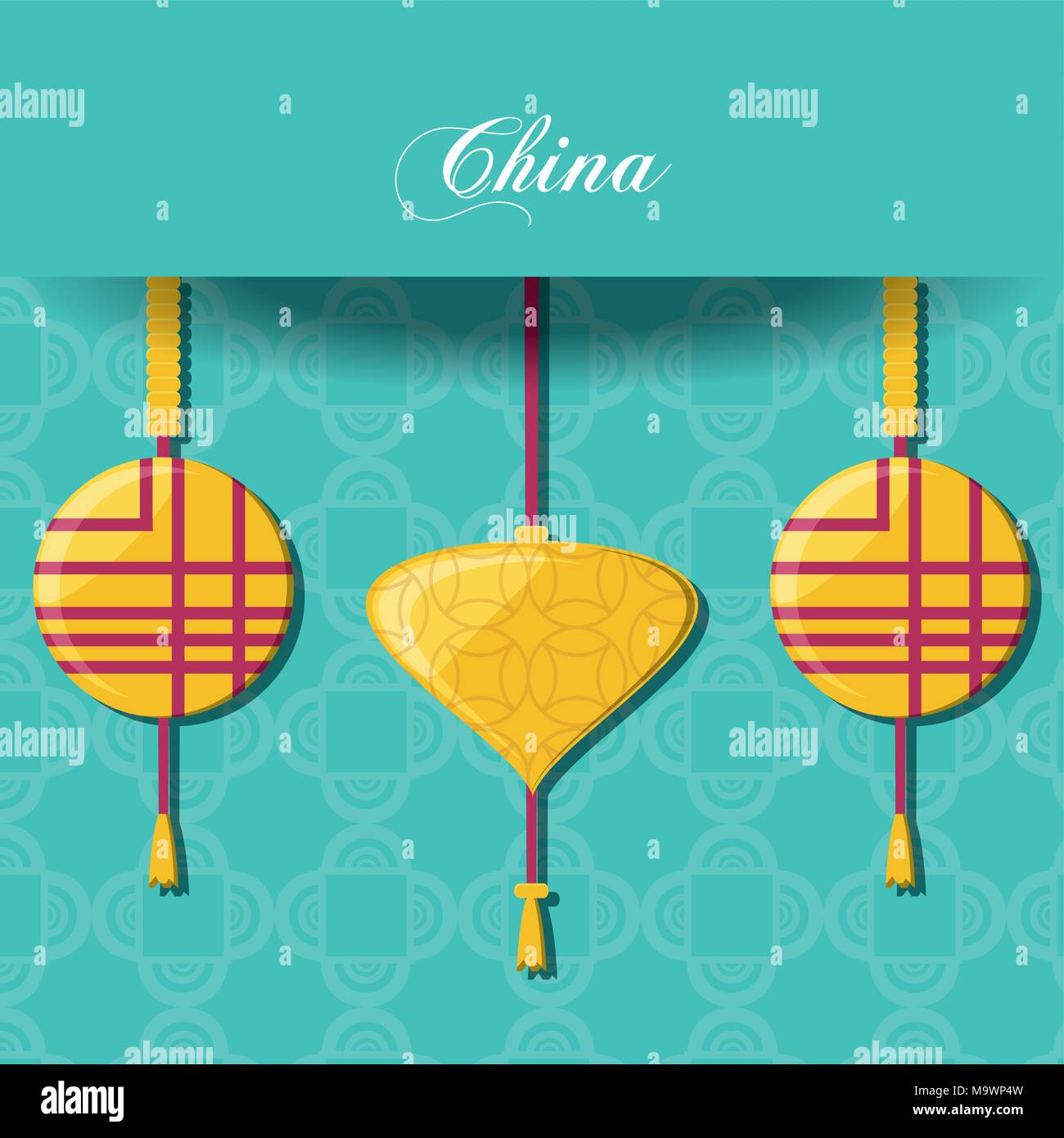 chinese lamps hanging icons vector illustration design Stock Vector ...