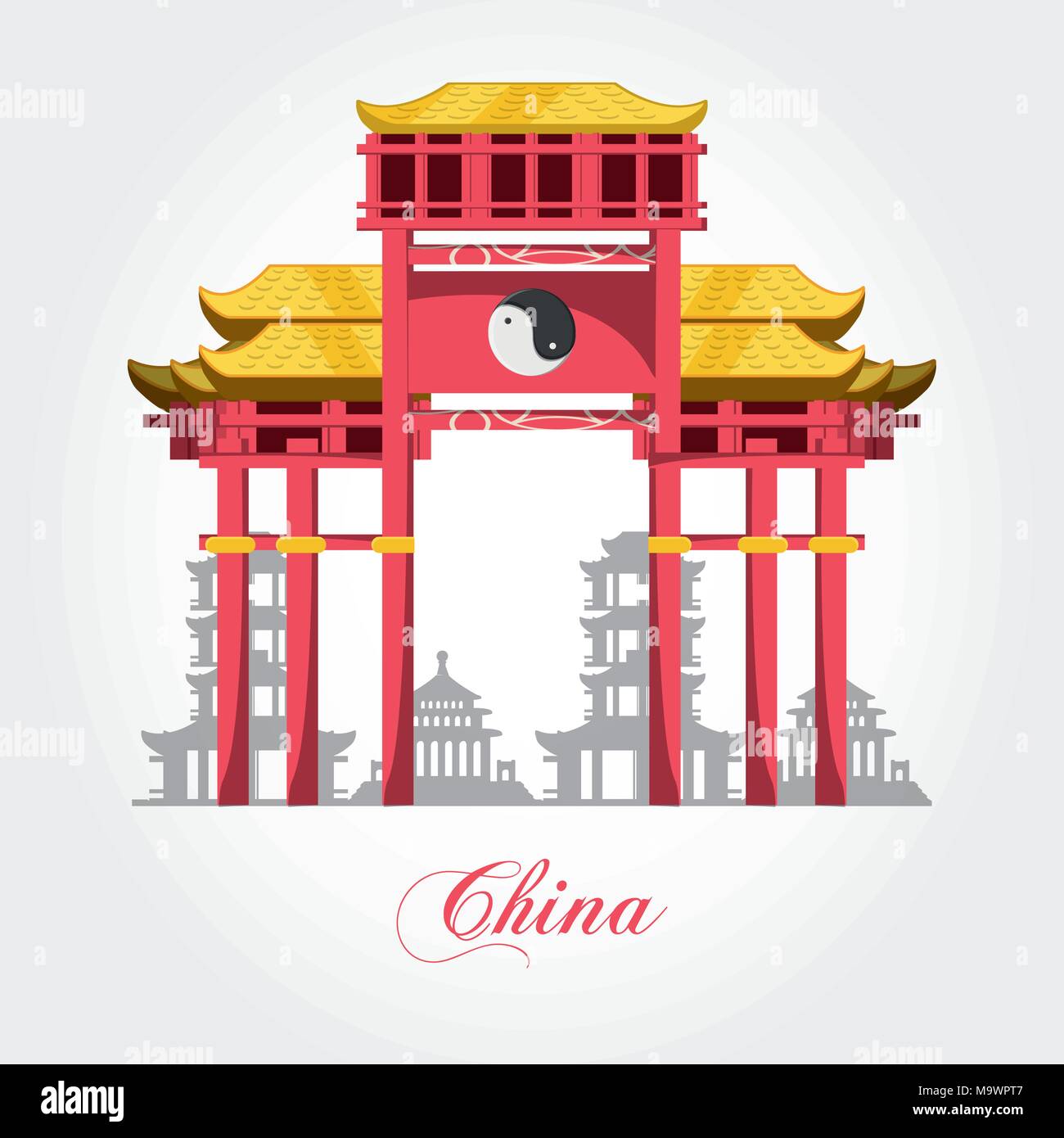 chinese culture architecture icons vector illustration design Stock ...