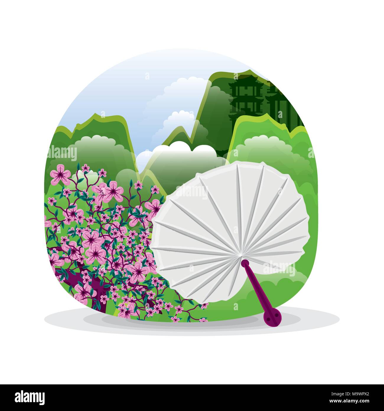 traditional tree culture china vector illustration design Stock Vector ...