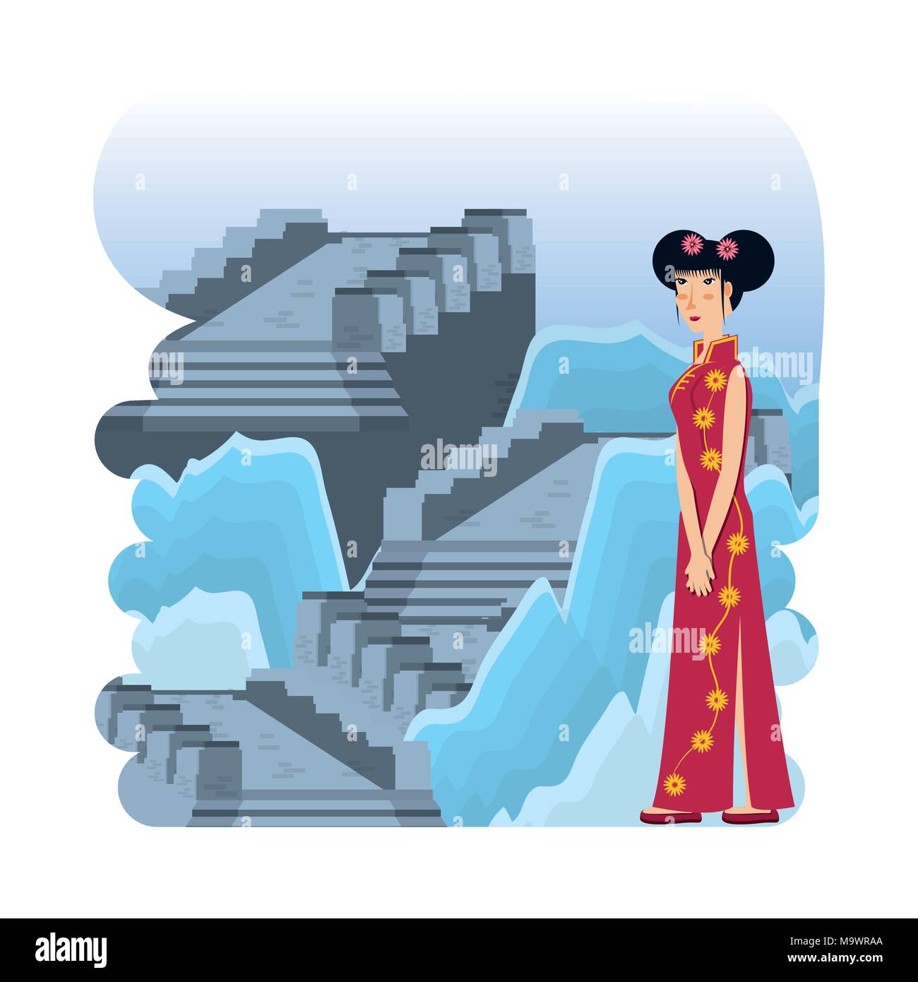 China ancient city wall Stock Vector Images - Alamy