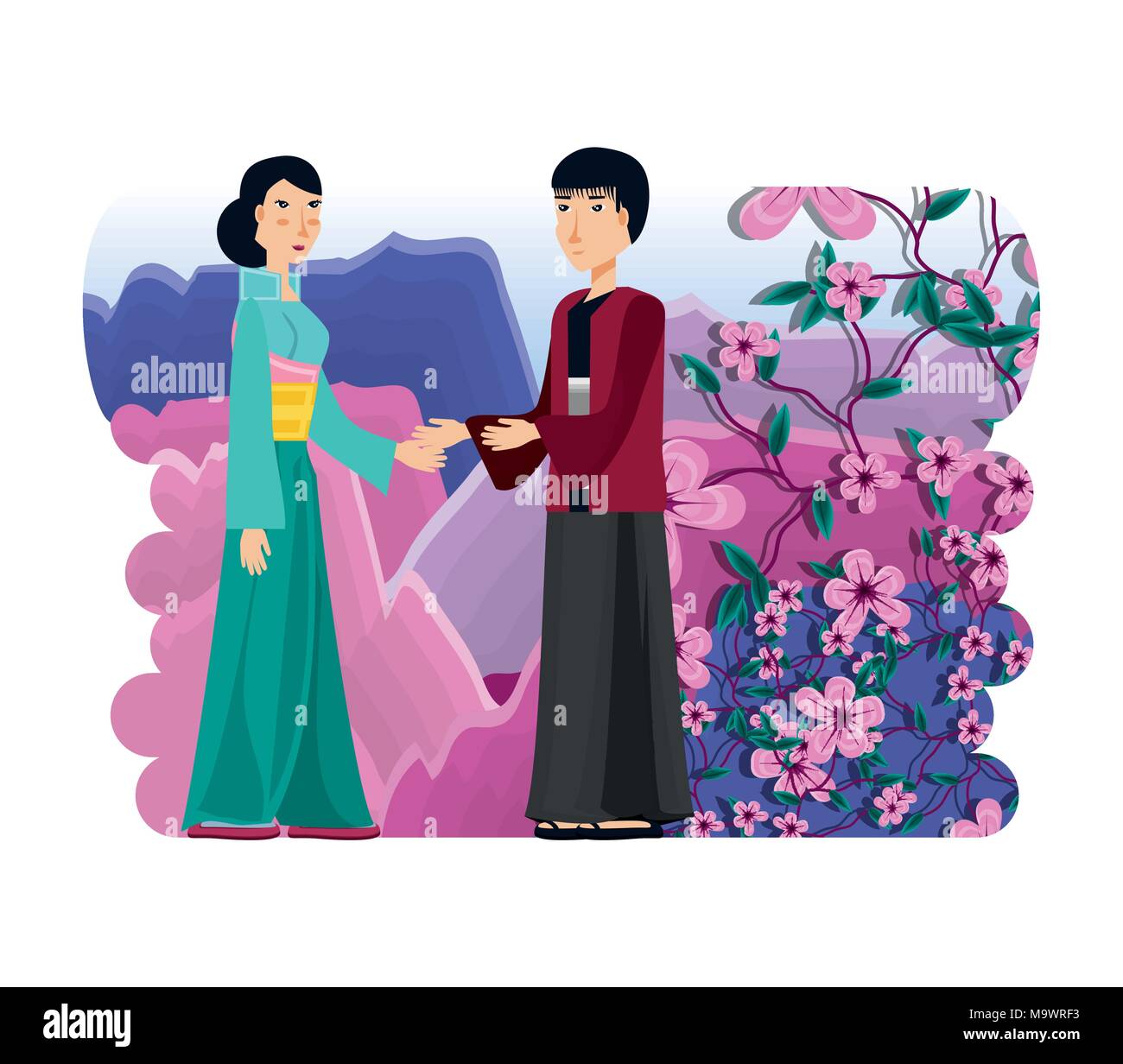 chinese culture people characters vector illustration design Stock ...